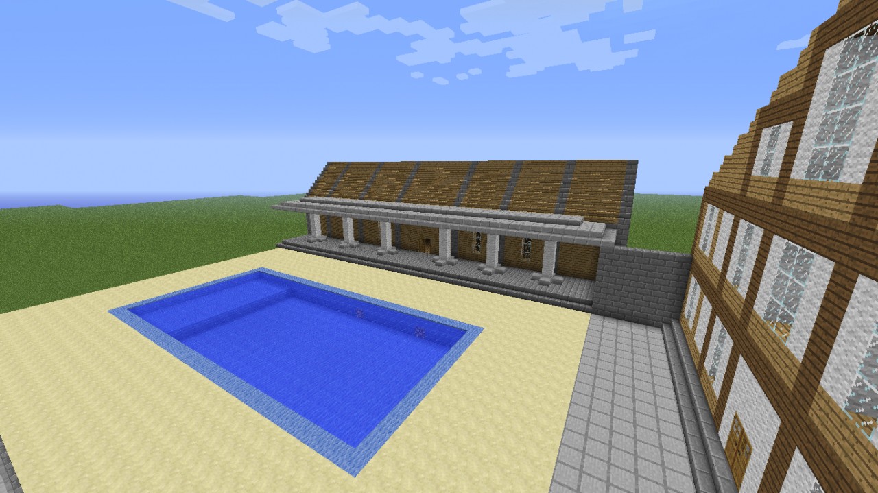 house with pool Minecraft Map