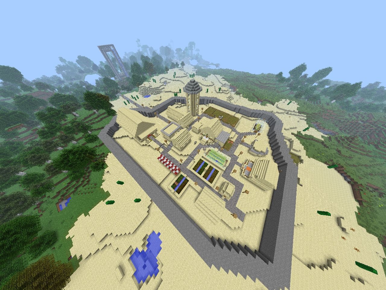 Sand Village with mob grinder include Minecraft Map
