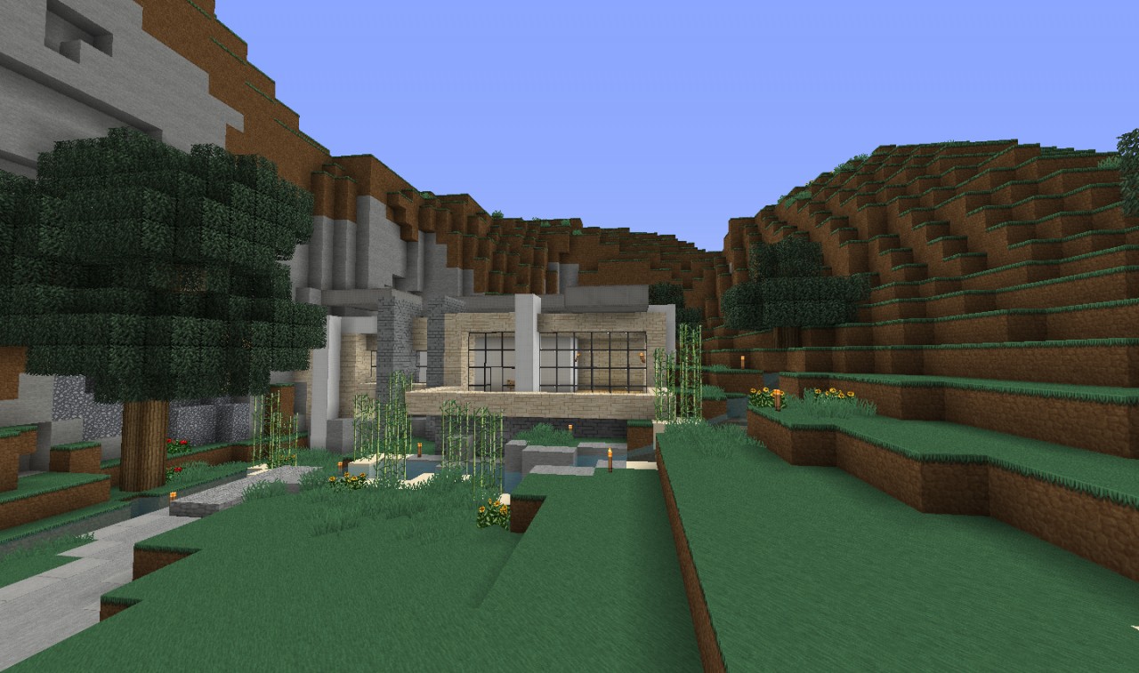 Modern Hillside House Minecraft Map