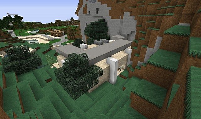 Modern Hillside House Minecraft Map