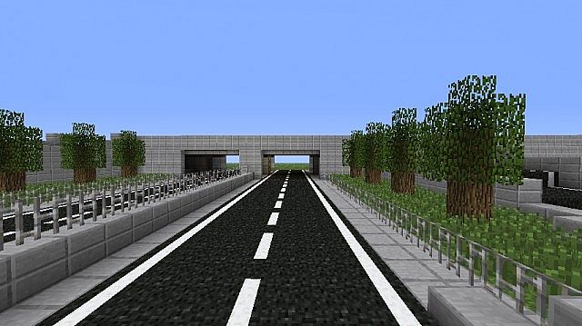 Highway overpass and parking garage city layout Minecraft Map