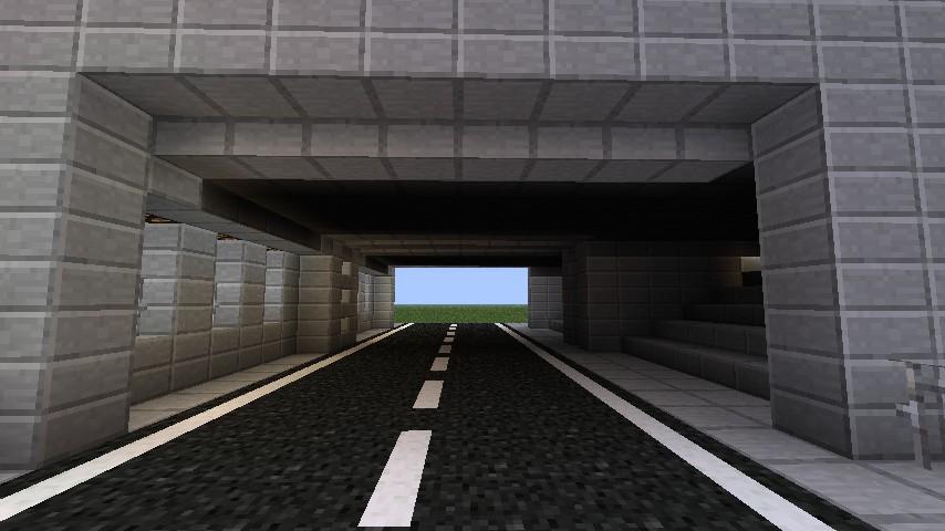 Highway overpass and parking garage city layout Minecraft Map