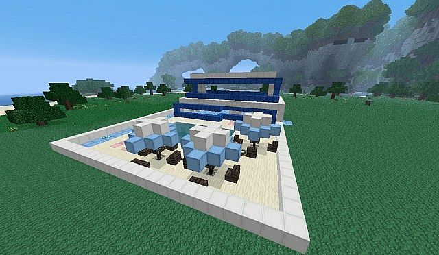 The Modern Blue Mansion [By Aslan] Minecraft Map