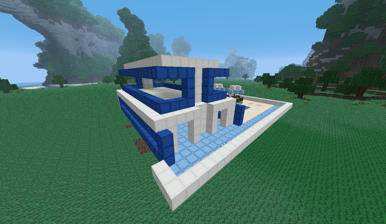 The Modern Blue Mansion [By Aslan] Minecraft Map