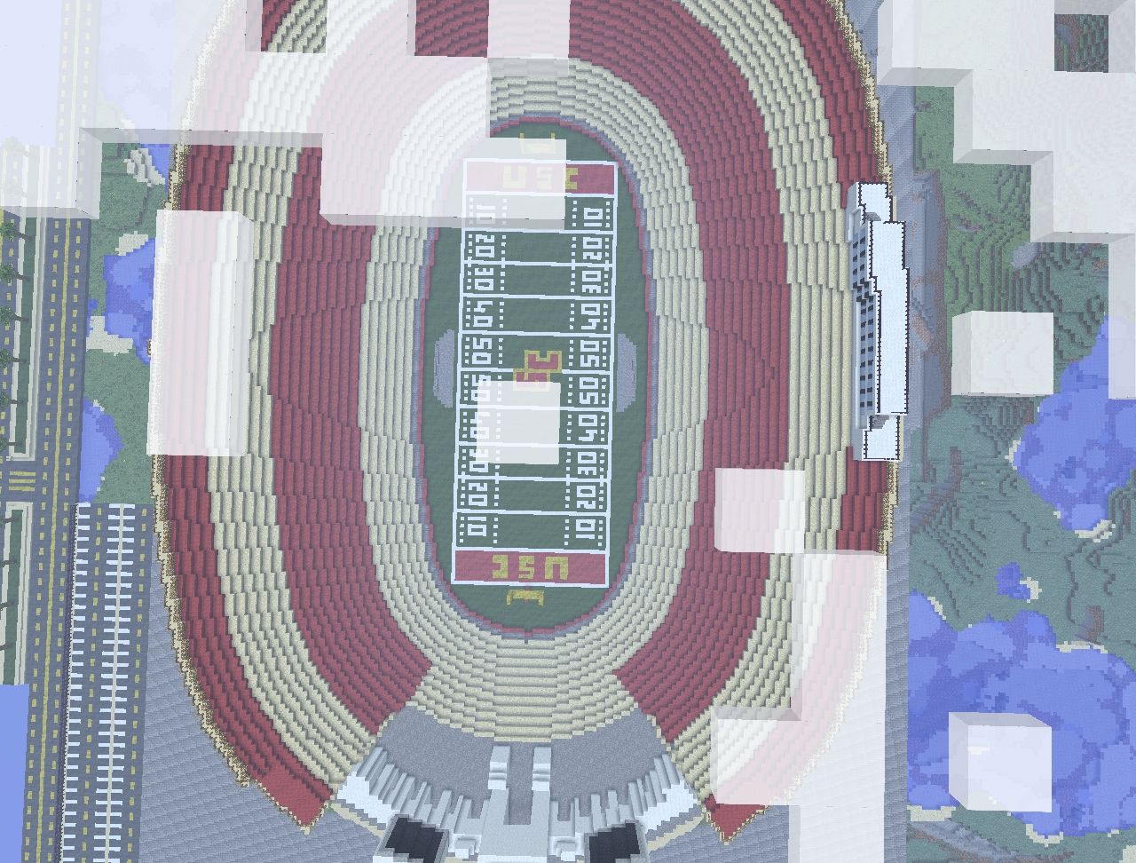 Los Angeles Memorial Coliseum (Home of the USC TROJANS) Minecraft Map
