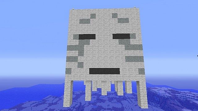 Pixel Art Ghast Minecraft Map