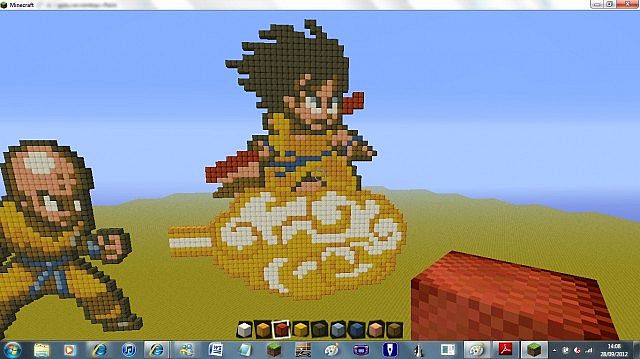 Goku On Nimbus From Dragon Ball Minecraft Map
