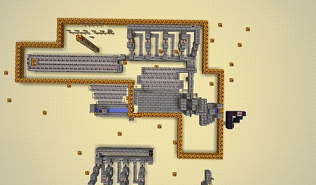 Bottom part of a 1.4 AFK portal Mob Farm Minecraft Map