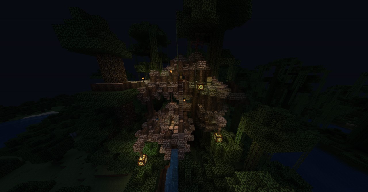 Medieval Jungle Tree Village. Minecraft Map