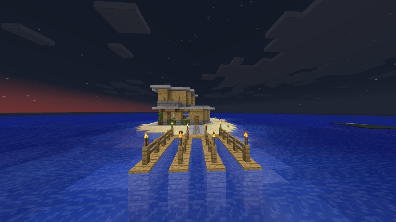 Small Modern Beach House Minecraft Map
