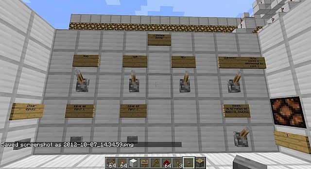 8 bit alu (calculator/logic device) V1 Minecraft Map