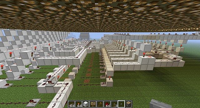 8 bit alu (calculator/logic device) V1 Minecraft Map