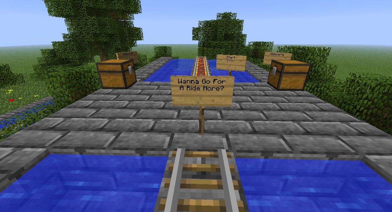 Waterfall with RailWays Minecraft Map