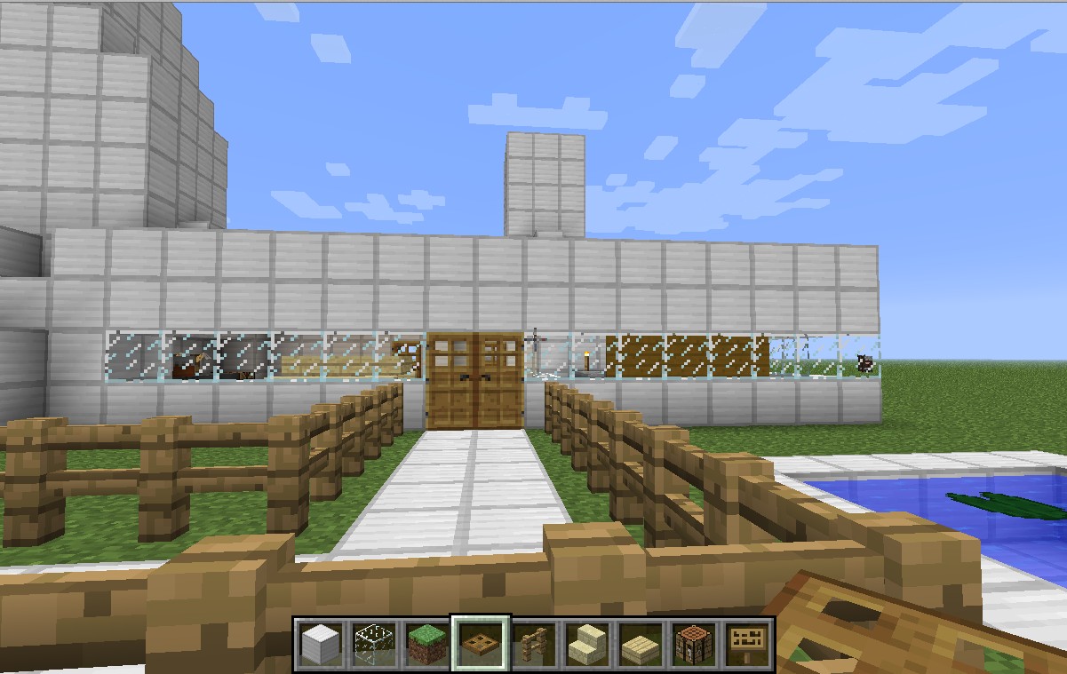 Modern House with Working Garage Minecraft Map