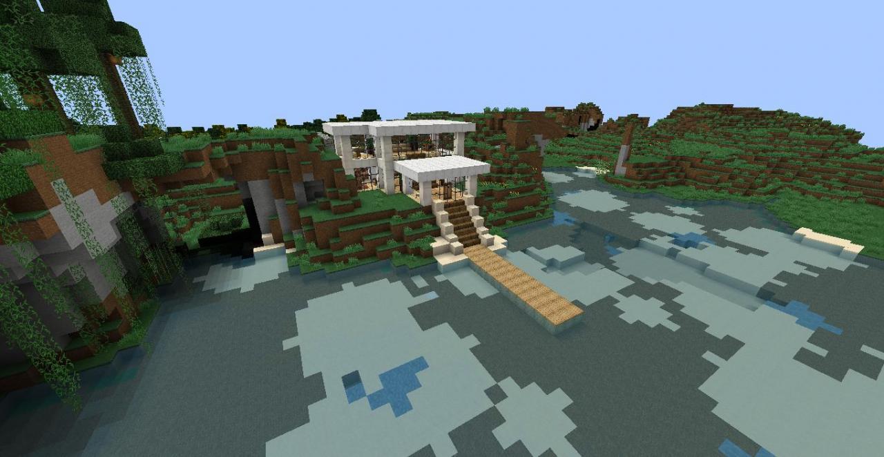Modern River House Minecraft Map