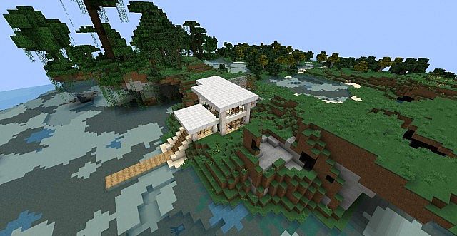 Modern River House Minecraft Map
