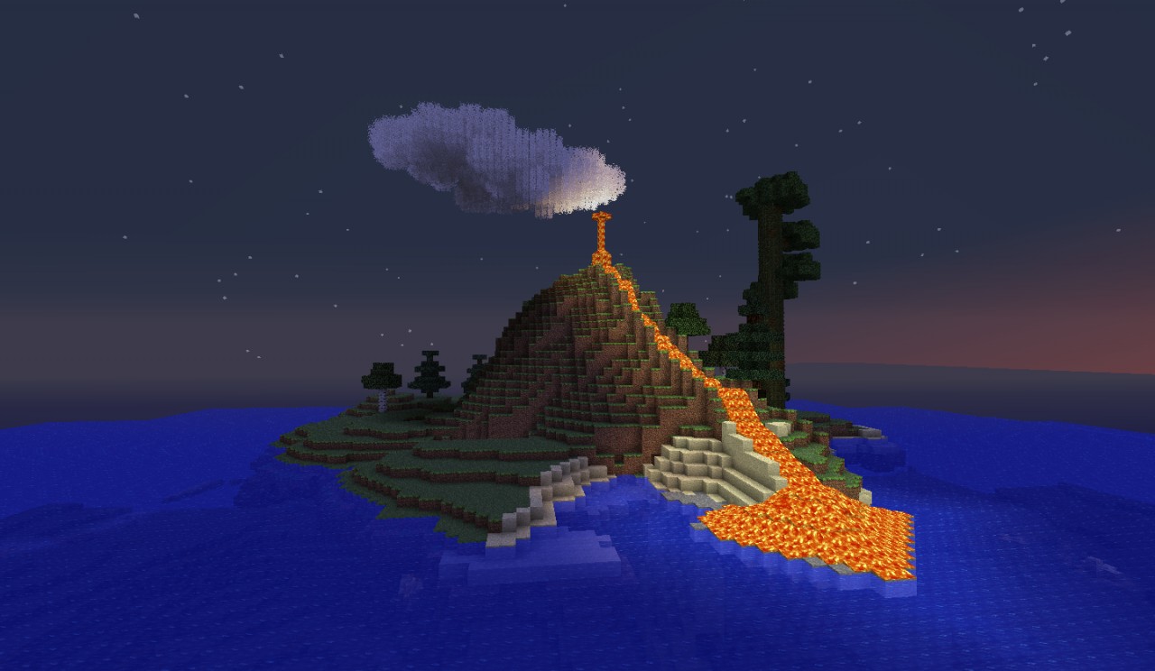 Volcano survival island Minecraft Map