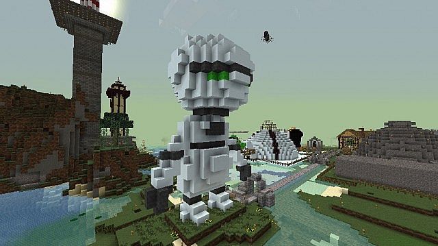 Marvin the paranoid android statue Minecraft Map