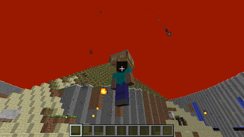 Pyramid Island Surrounded By Lava Minecraft Map
