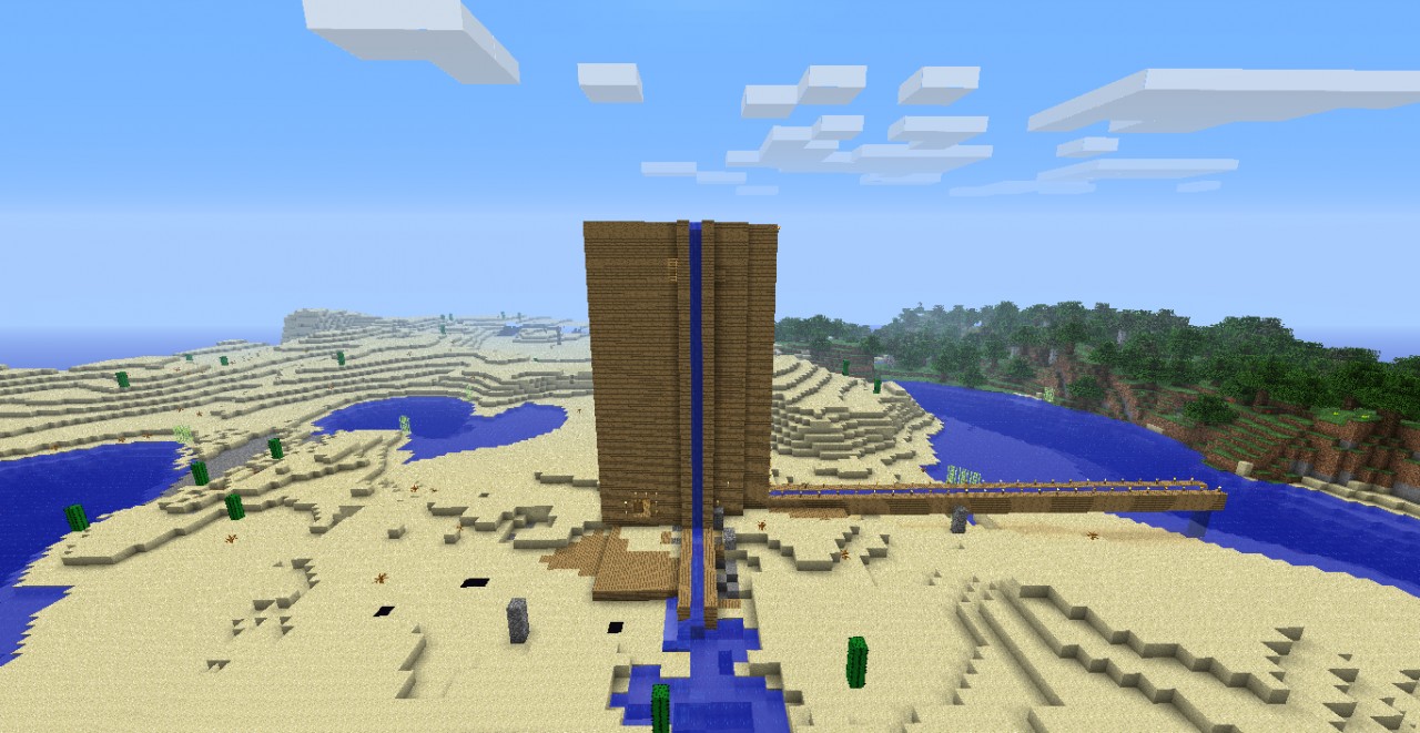 Modern House With Falls Minecraft Map