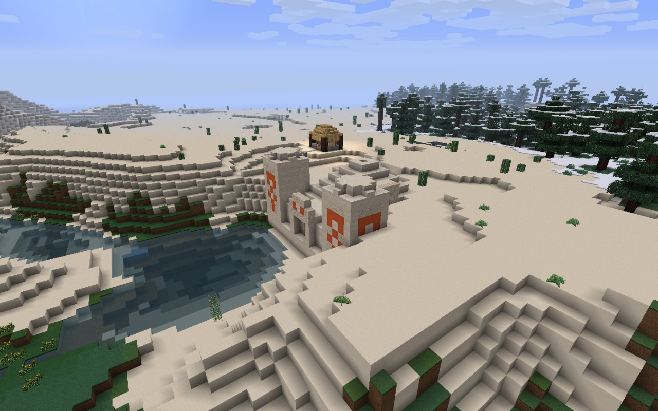 Desert temple+small house Minecraft Map