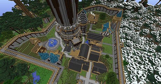 The hight tower and the village of Aran Minecraft Map