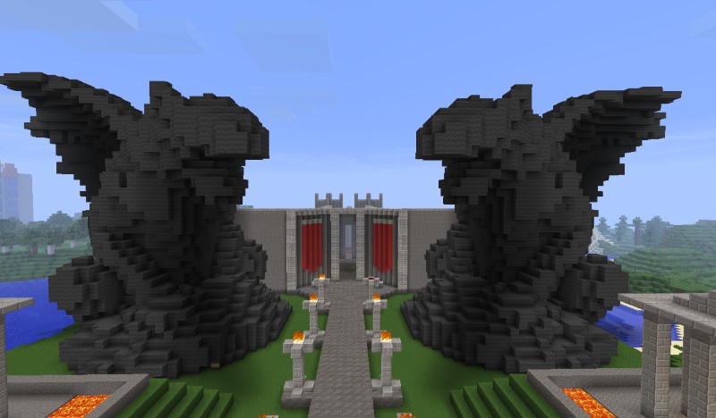 Gargoyle sitting on a boulder. Minecraft Map