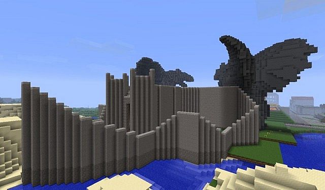 Gargoyle sitting on a boulder. Minecraft Map