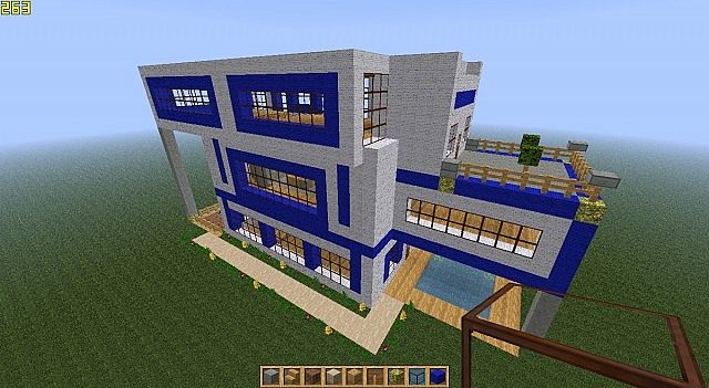 Blue & White Modern House Minecraft Map