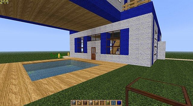 Blue & White Modern House Minecraft Map