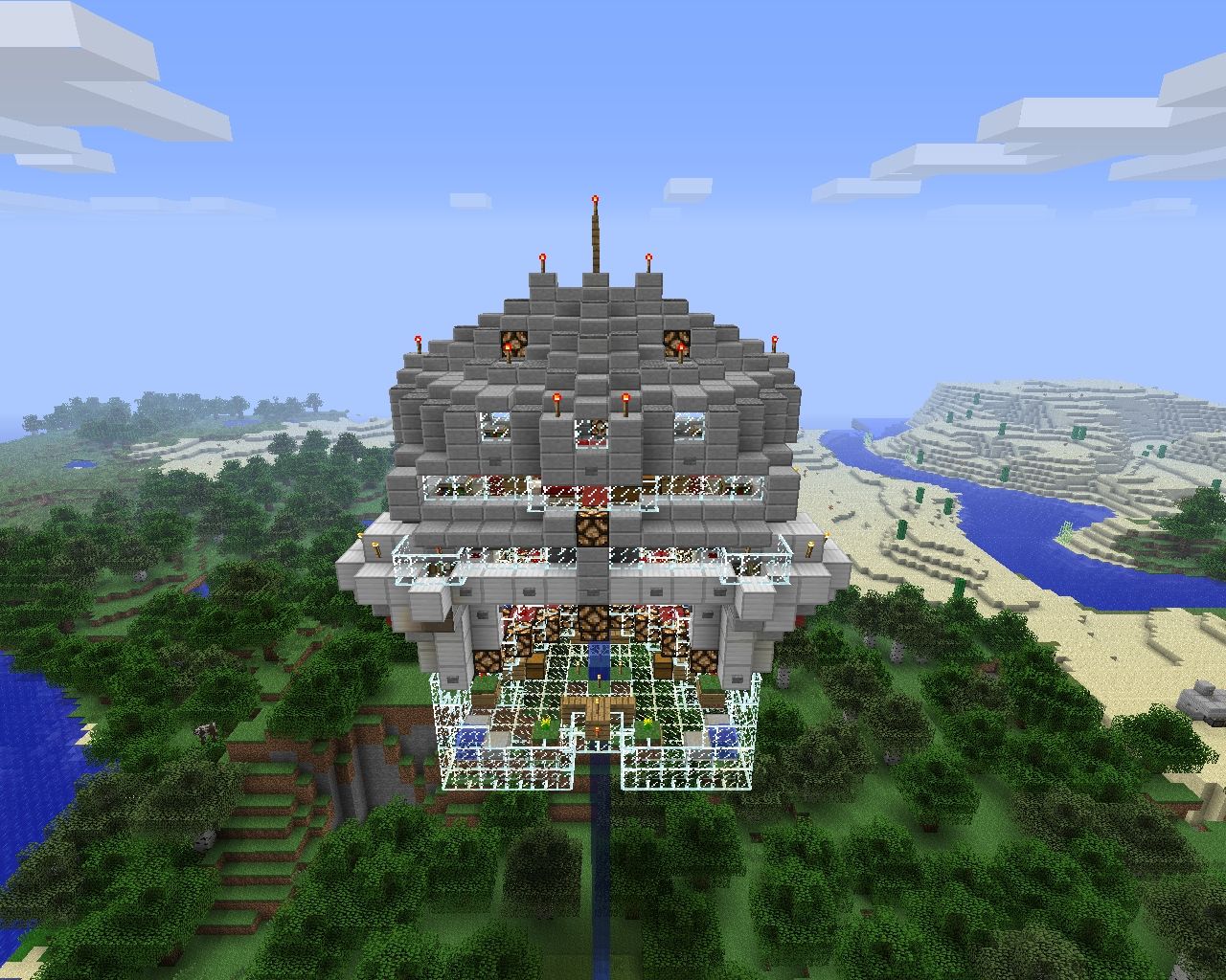 Spawn Building with Secret Doors Minecraft Map