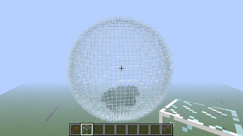 Tree farm in a Glass Sphere Minecraft Map