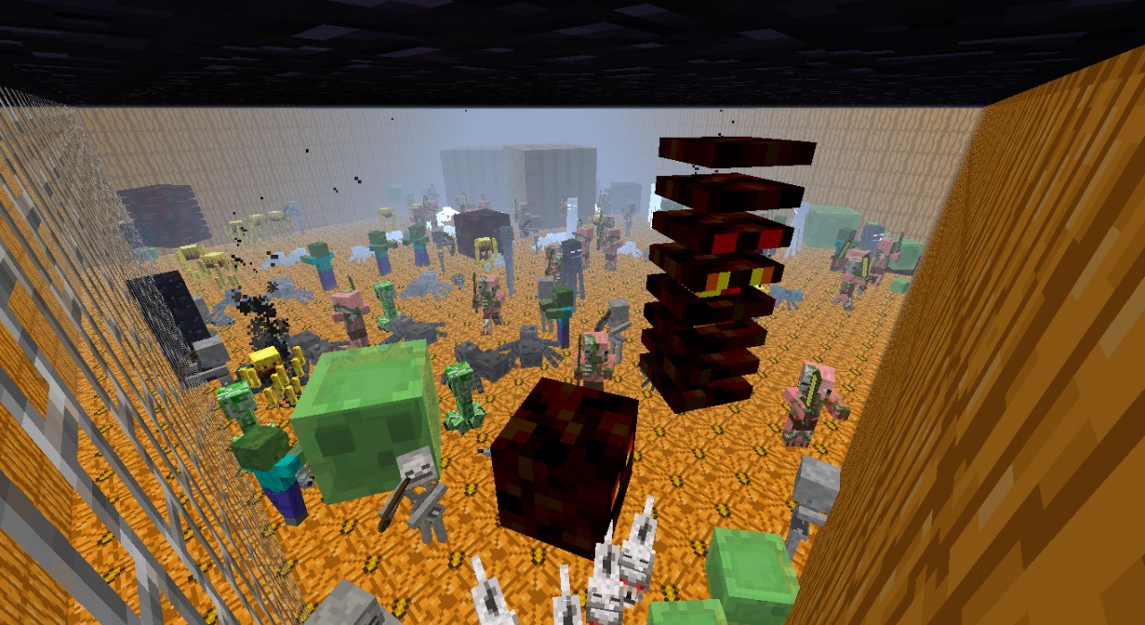 Giant Pumpkin with mob party inside!!! Minecraft Map