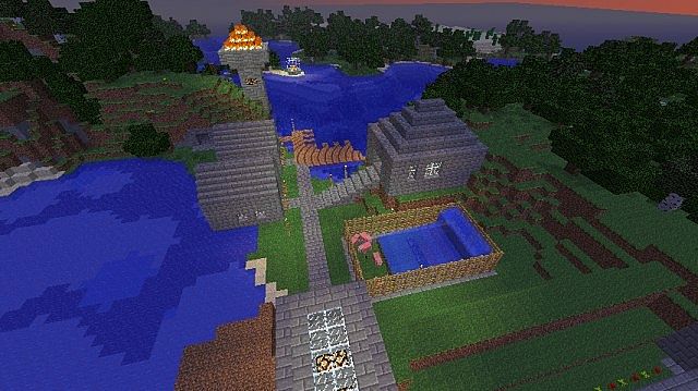 Small stone Village 1.3.2 Minecraft Minecraft Project