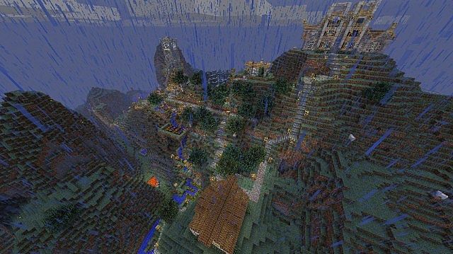 Mountain spawn village Minecraft Map