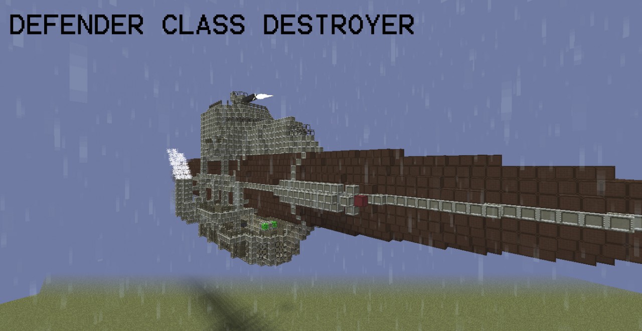 Defender class destroyer-steampunk airship Minecraft Map