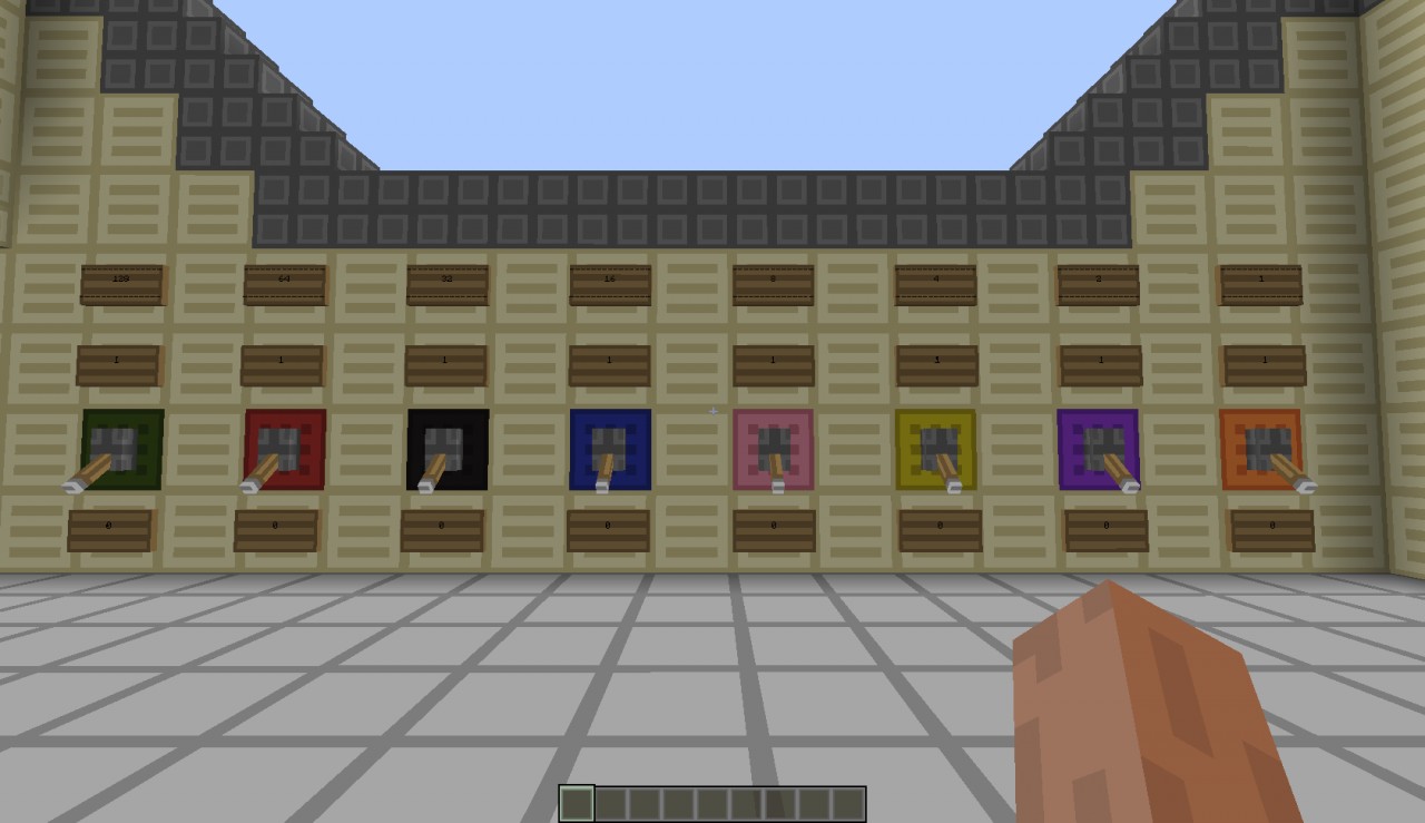 Binary 0-255 counter Minecraft Map