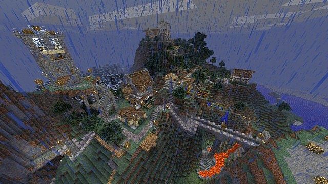Mountain spawn village Minecraft Map