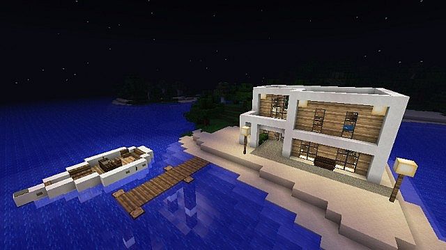 Modern Mansion [Boat, Mansion, Furniture, Ocean] Minecraft Map