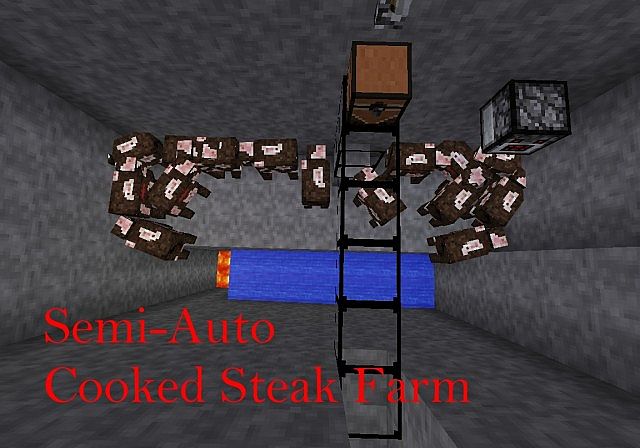 Semi-Auto Cooked Steak Farm *BEST FARMING TECHNIQUE* Minecraft Map