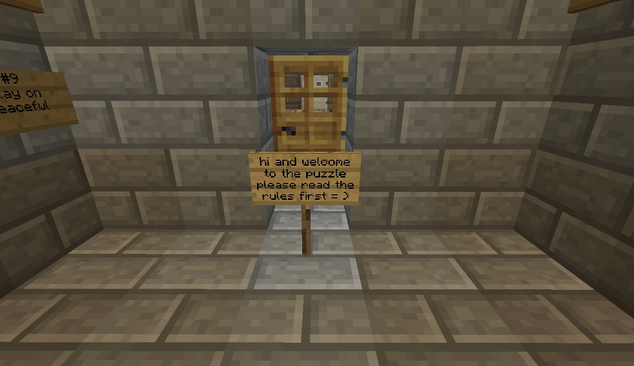 the puzzle part 1 Minecraft Map