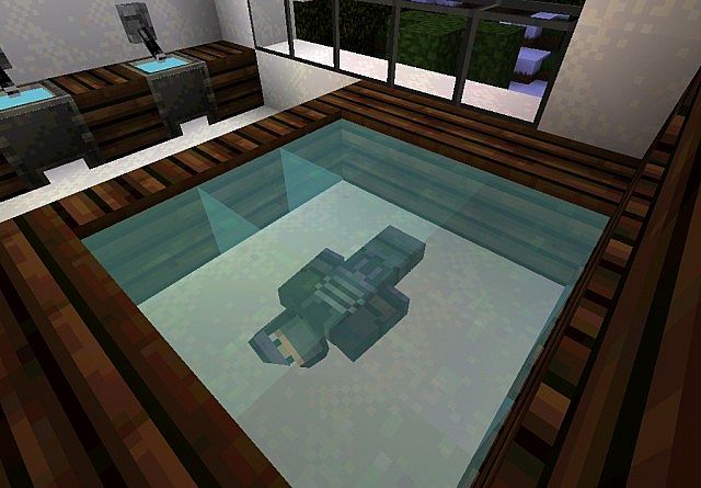 modern wood/wool house Minecraft Map