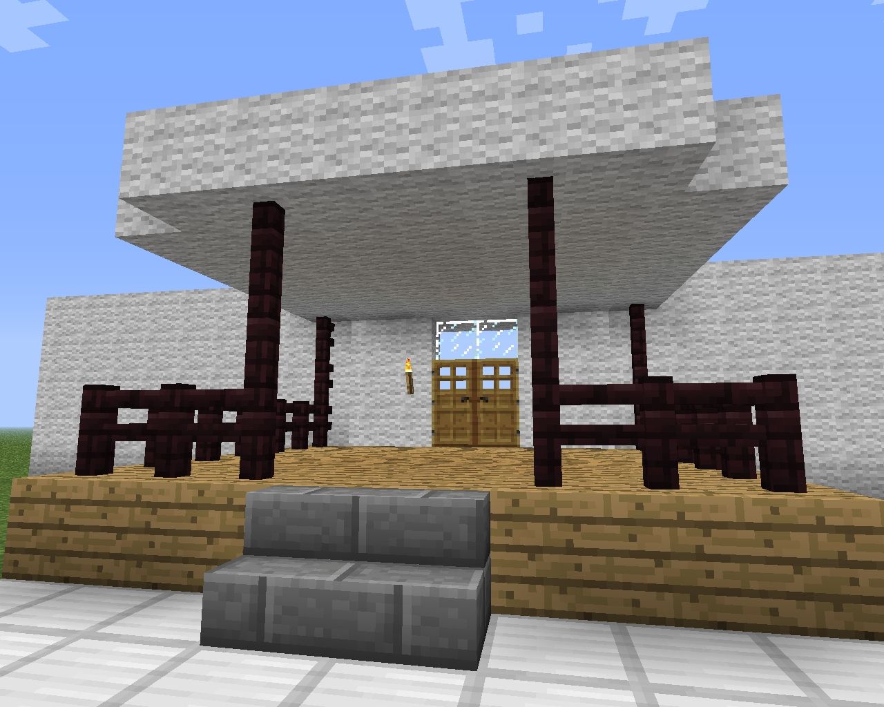 modern white cottage Minecraft Map