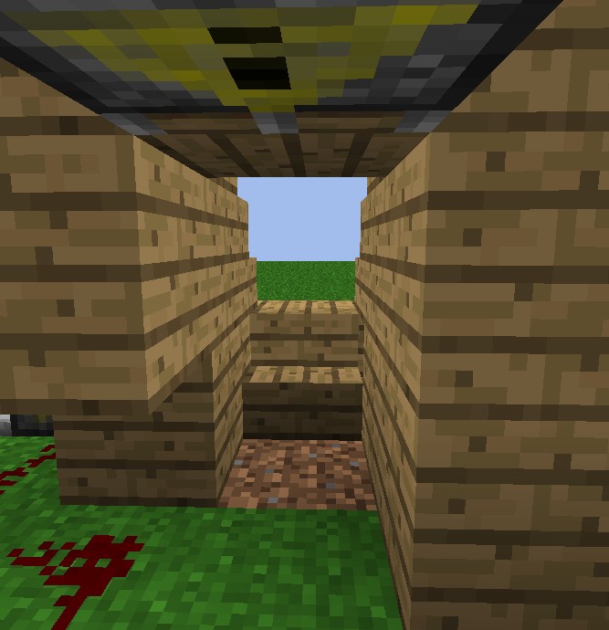 hidden piston doorway in stairs Minecraft Map