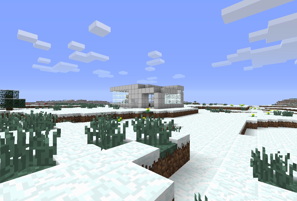 Modern House In The Snow Biome Minecraft Map