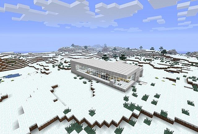 Modern House In The Snow Biome Minecraft Map