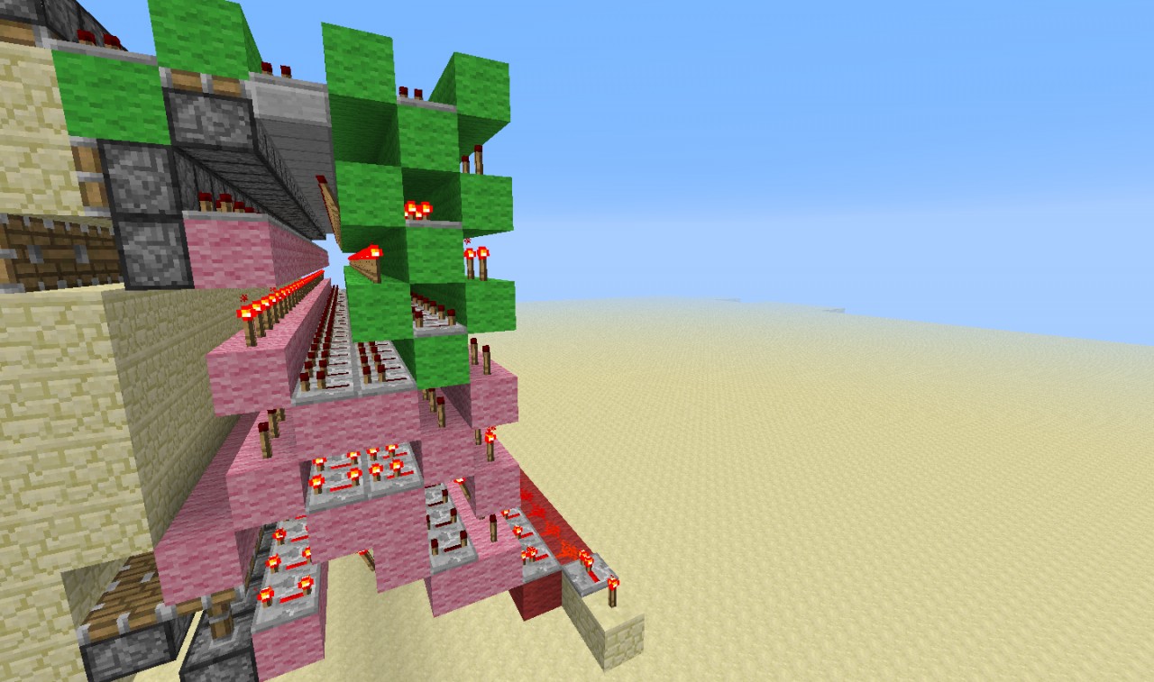 Mincraft Redstone Showcase - Mincart Track on a Wall Minecraft Map