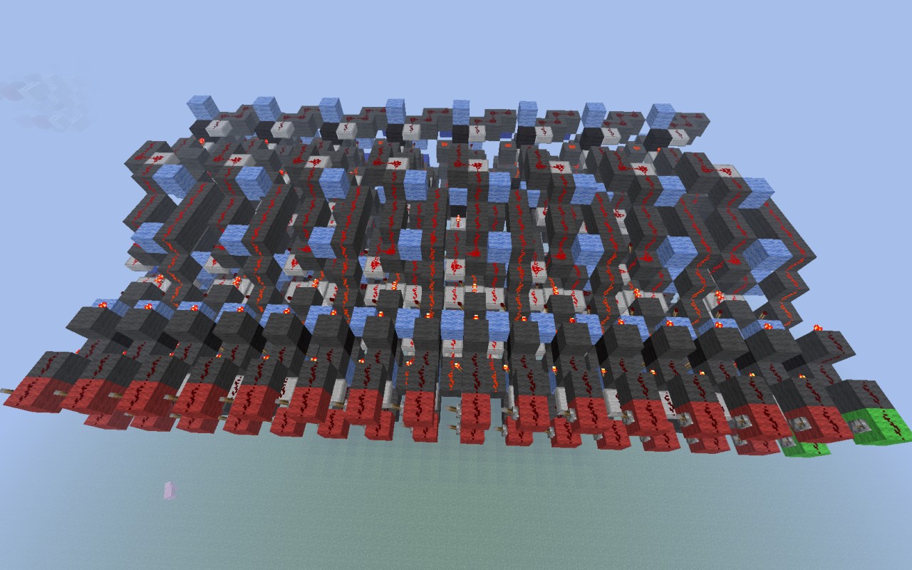 2 wide full adder, with a 1 tick carry propagation Minecraft Map