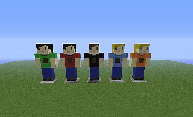 Statues of me, my brother, and my friends Minecraft Map