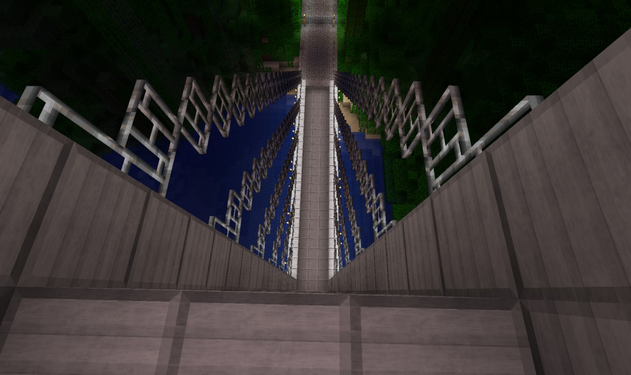 50 block long angularcable bridge Minecraft Map